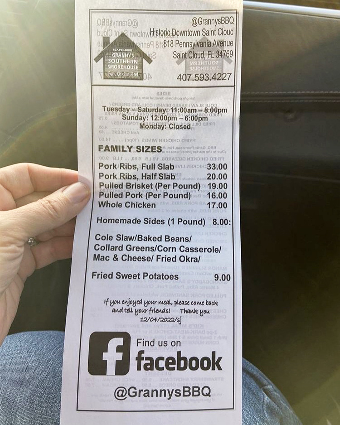 This menu isn't just a list—it's a roadmap to happiness. Notice how they don't waste precious space on vegetables that aren't fried or smothered.