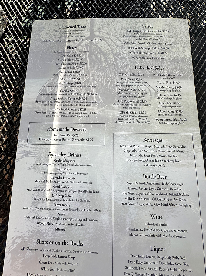 A menu that doesn't need fancy fonts or flowery descriptions&mdash;just the promise of fresh seafood that'll make you contemplate moving to the Keys.