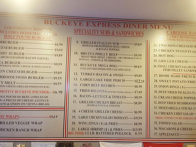 Menu magic awaits! From the Locomotive Buckeye Pounder to the Brutus Philly, each dish pays homage to Ohio's favorite team while satisfying serious hunger.