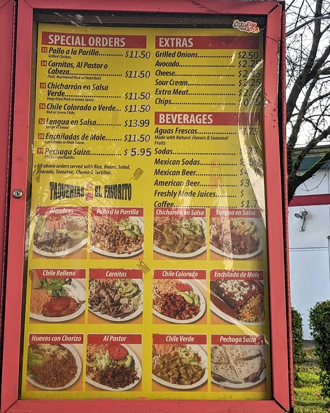 The menu board reads like a greatest hits album of Mexican cuisine. Decision paralysis has never been so delicious.