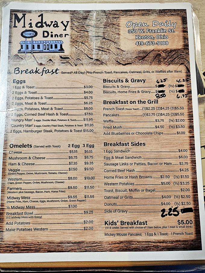 The well-worn menu tells the whole delicious story&mdash;breakfast served all day with omelets taking center stage in this small-town culinary theater.