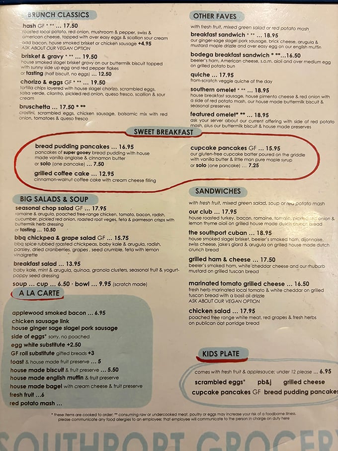 The menu's red circle around "Sweet Breakfast" isn't just a suggestion&mdash;it's the local equivalent of finding the treasure map's big X.