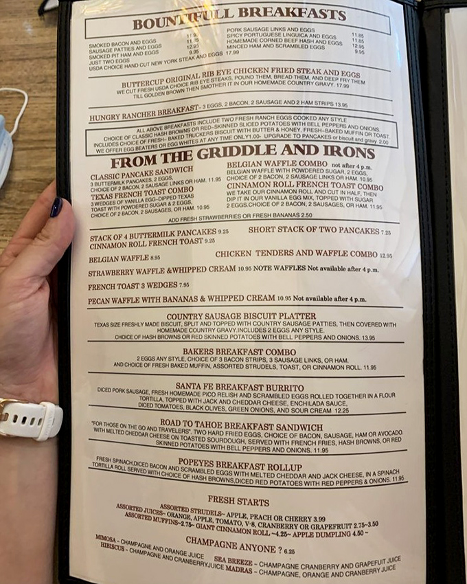 The menu reads like a love letter to breakfast enthusiasts&mdash;each item promising the kind of satisfaction that makes a two-hour drive completely justifiable.