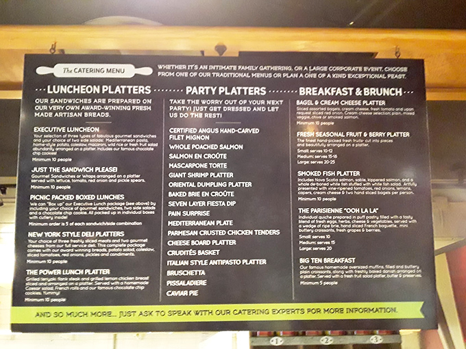 This isn't just a menu—it's a roadmap to happiness. The catering options alone could solve most of life's problems, or at least the "what's for dinner" ones.