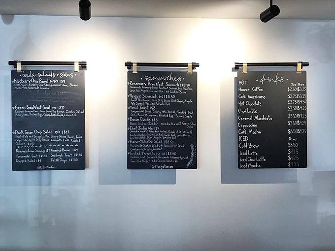 That menu board isn't just listing food—it's offering a roadmap to happiness. The Green Breakfast Bowl has saved more mornings than coffee itself.