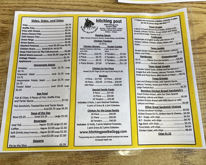 A menu that knows its purpose in life. Like a well-written country song, it sticks to what works and doesn't waste time with unnecessary flourishes.