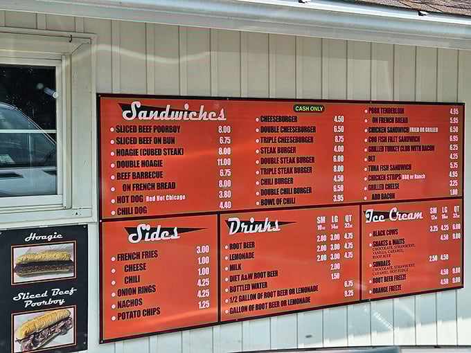 This menu board is like a time machine with prices that won't give you sticker shock. Simple choices, extraordinary satisfaction.