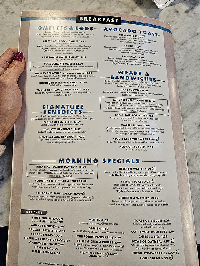 TooJay's breakfast menu reads like a love letter to morning indulgence&mdash;omelets, benedicts, and avocado toast that would make your bubbie proud.