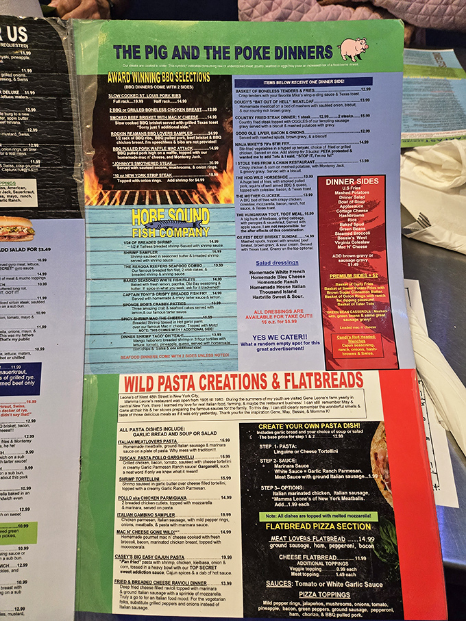 The menu at Mike's Place isn't just extensive&mdash;it's practically a novella. Bring your reading glasses and an empty stomach! 