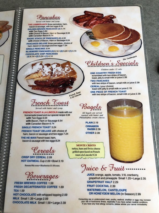 A menu that hasn't surrendered to food trends or fancy descriptions. The simple listings hide culinary treasures that keep locals coming back for generations.