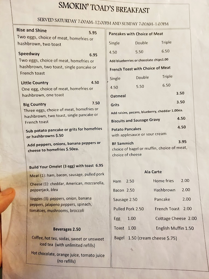 This menu isn't just a list of food—it's a historical document. Each specialty sandwich tells a story of American roadside dining that deserves to be preserved in the Smithsonian.