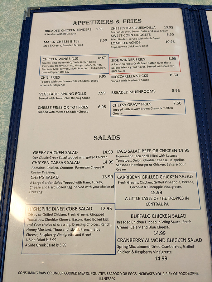 This menu isn't just a list of food&mdash;it's a roadmap to happiness. The "Cheesy Gravy Fries" alone could solve most of life's problems.