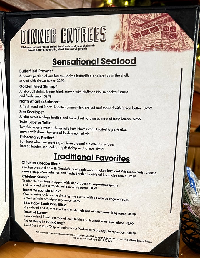 This isn't just a menu&mdash;it's a love letter to classic supper club cuisine, where seafood and traditional favorites compete for your affection.