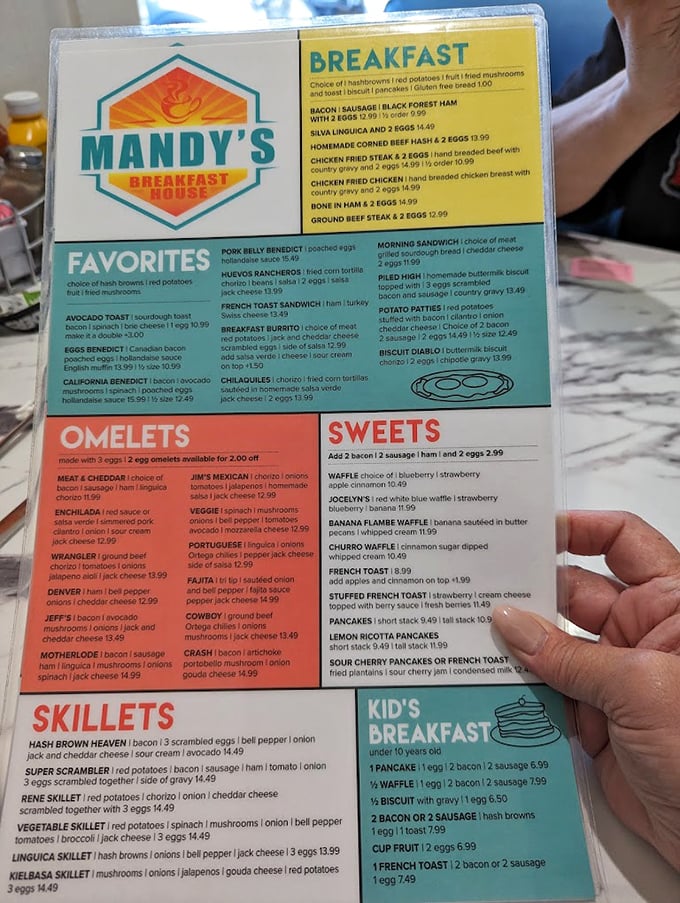 A menu that reads like a breakfast lover's diary, with portions that laugh at the concept of moderation.