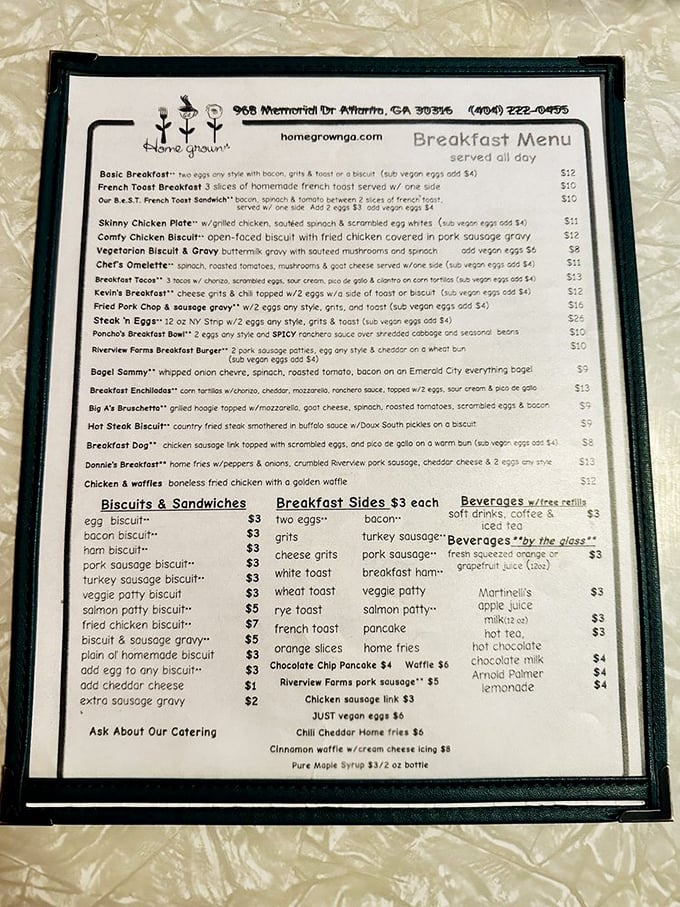 This menu isn't just a list of food&mdash;it's a roadmap to happiness with the legendary Comfy Chicken Biscuit as your North Star.