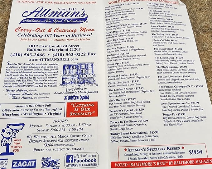 This menu isn't just a list of sandwiches&mdash;it's a roadmap to deli nirvana. Each name promises a different journey into flavor country.