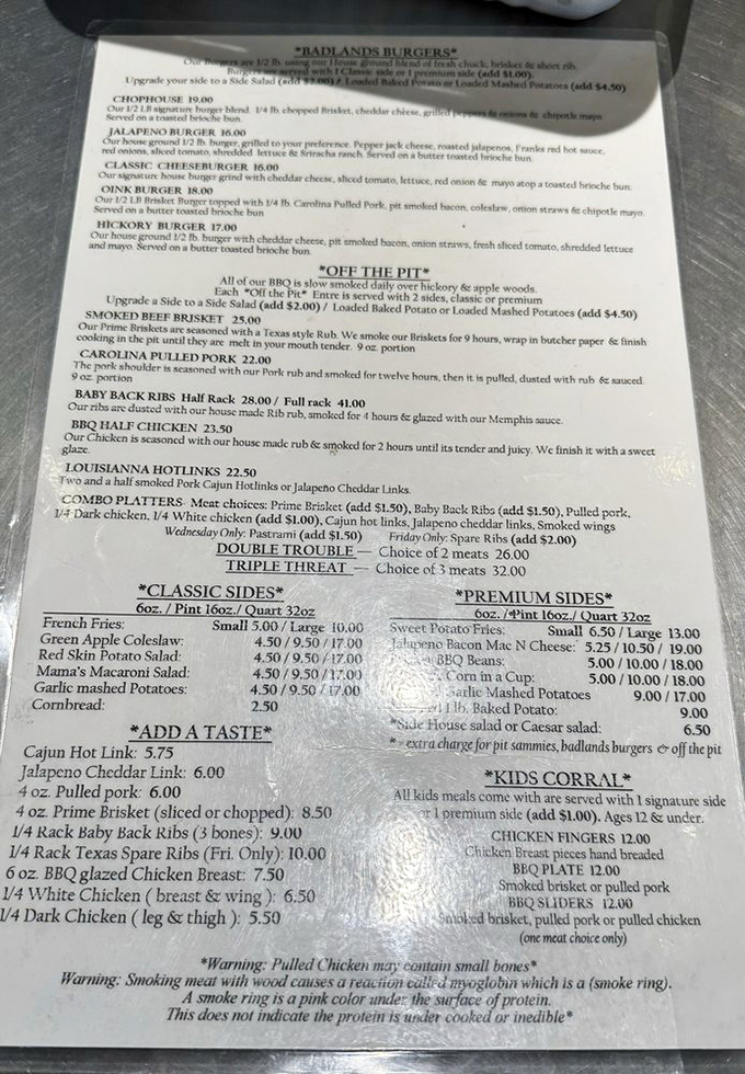 This isn't just a menu, it's a roadmap to smoky nirvana with options that'll make decisions deliciously difficult.