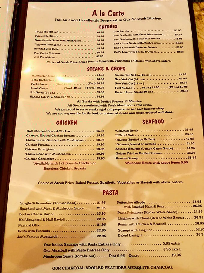 A menu that doesn't need fancy fonts or pretentious descriptions&mdash;just straightforward promises of deliciousness that have kept customers coming back for decades.