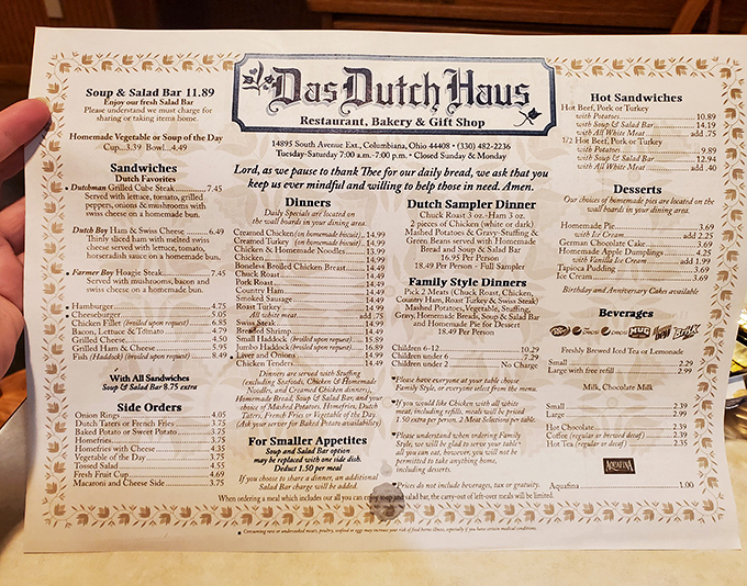 A menu that reads like a love letter to comfort food, promising satisfaction in every category.