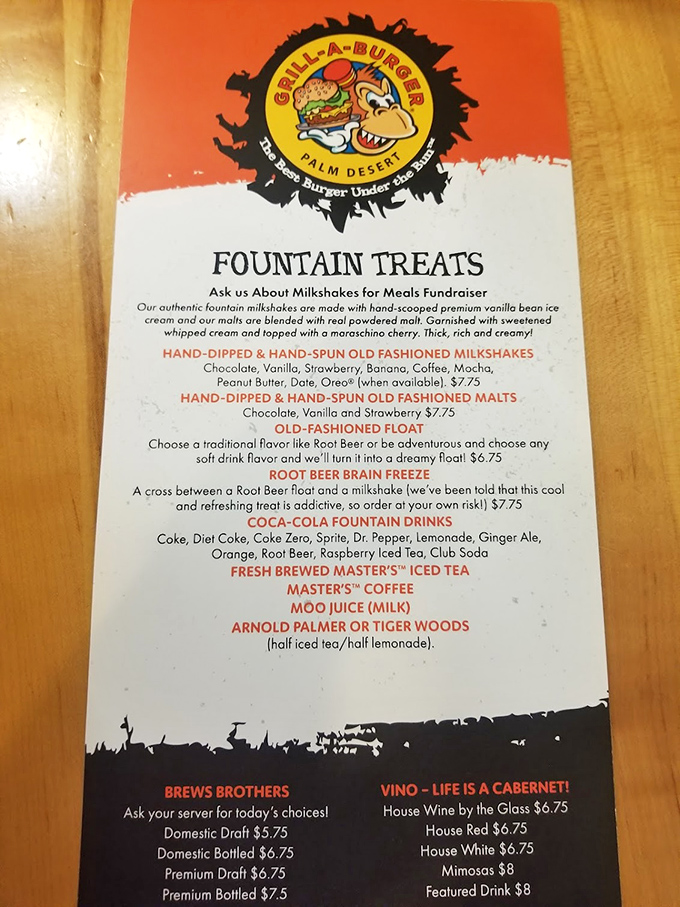 This isn't just a menu; it's a roadmap to happiness. The "Root Beer Brain Freeze" warning is the most honest disclaimer in restaurant history.