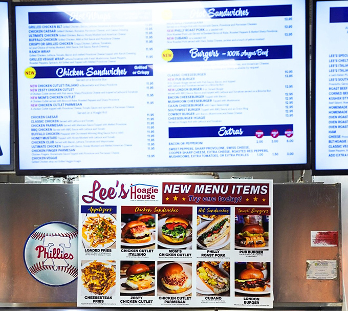 The menu board – a roadmap to happiness. Each item represents not just a meal, but a commitment to Philadelphia's sandwich legacy.
