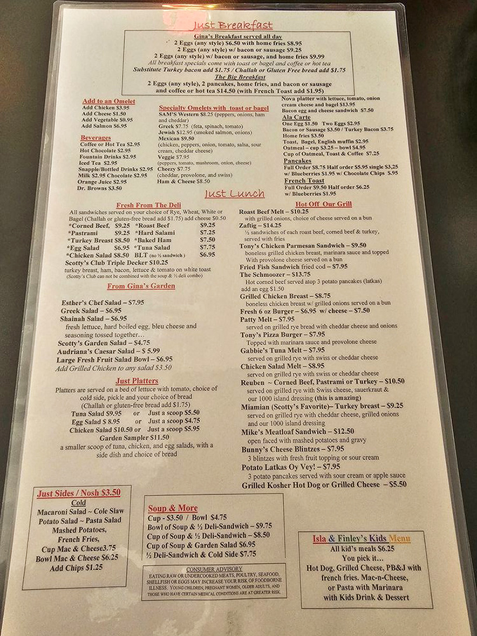 A menu that reads like a love letter to breakfast classics. The hardest decision you'll make today is choosing between those pancakes and that legendary French toast.