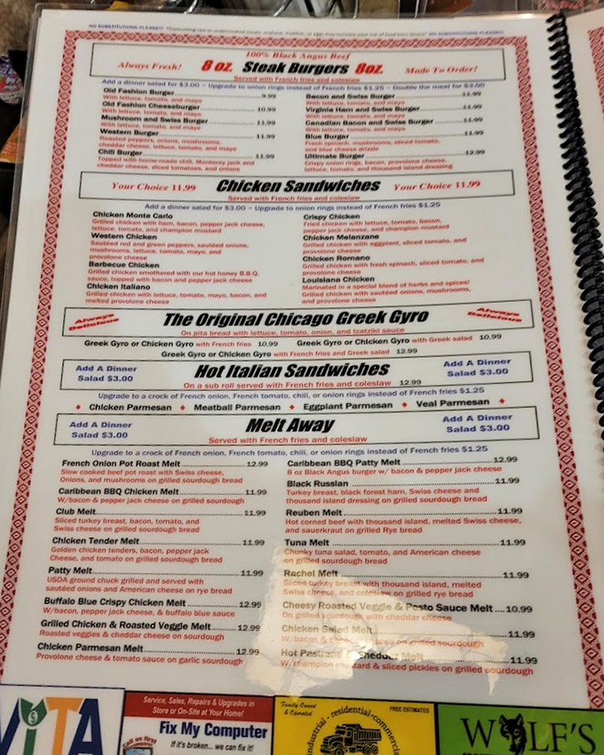 A menu that doesn't need a translator or a second mortgage. Straightforward comfort food with enough options to satisfy everyone from your picky nephew to your adventurous aunt.