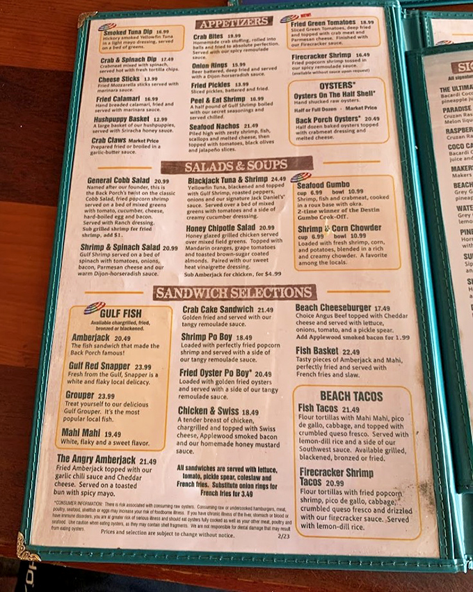 A menu that reads like a love letter to the Gulf of Mexico. Decision paralysis has never been so delicious!