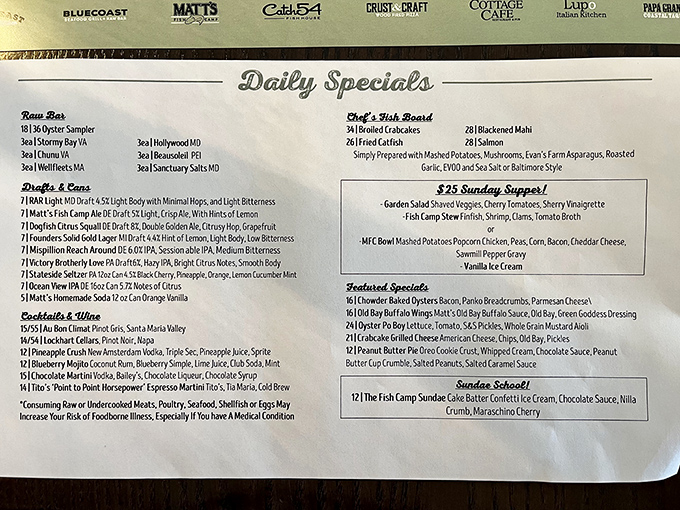 The menu at Matt's reads like a love letter to the ocean, with that lobster grilled cheese calling my name louder than a foghorn.