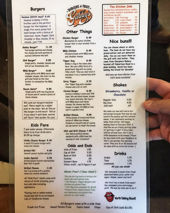 A menu that doesn't need fancy fonts or pretentious descriptions—just straightforward promises of burger bliss that will be faithfully kept.