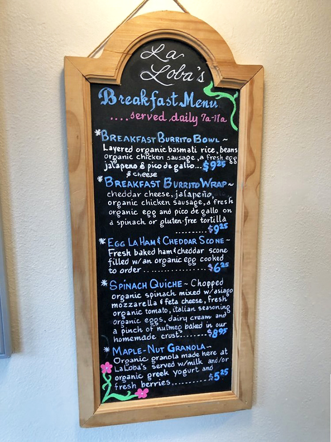 La Loba's breakfast menu reads like a love letter to organic ingredients, with each option more tempting than the last.