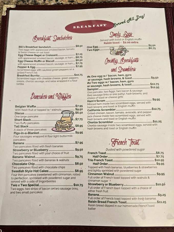 This menu isn't just a list of food&mdash;it's a roadmap to happiness. The breakfast-all-day declaration might be the most beautiful phrase in the English language.