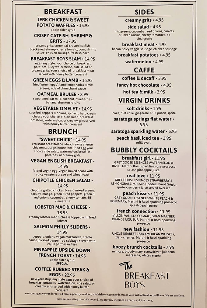 This isn't your grandpa's breakfast menu—unless your grandpa was secretly a culinary genius who paired jerk chicken with sweet potato waffles.