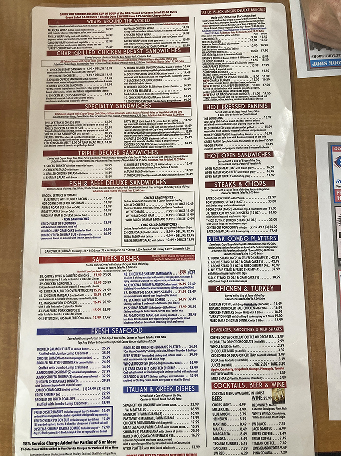 The legendary menu at Double T&mdash;where indecision isn't just possible, it's guaranteed. More options than cable TV channels!
