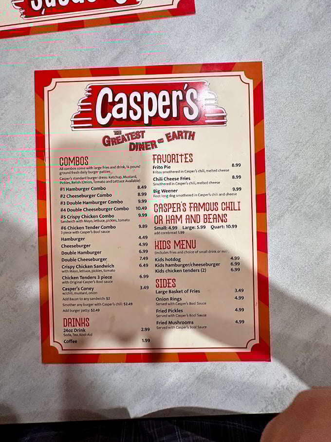 The menu at Casper's doesn't mince words: "The Greatest Diner on Earth" makes bold claims and backs them up with every bite.