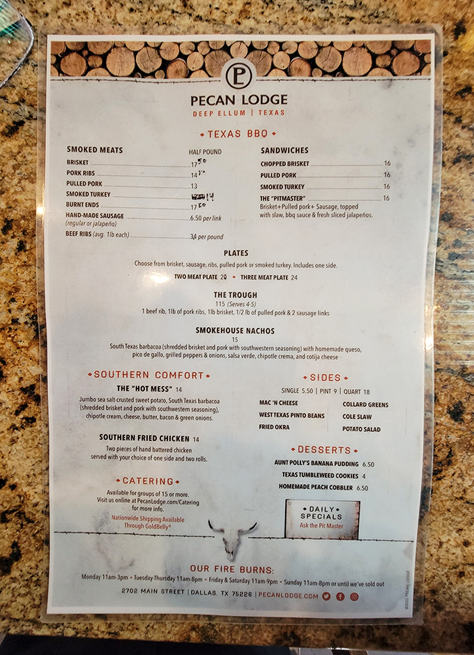 This menu reads like a seafood lover's bucket list &ndash; from snow crab legs to frog legs, it's an aquatic adventure on paper.