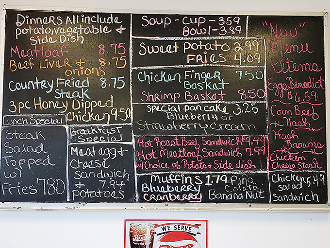 The handwritten chalkboard menu&mdash;a love letter to comfort food that changes with the seasons but always promises satisfaction.