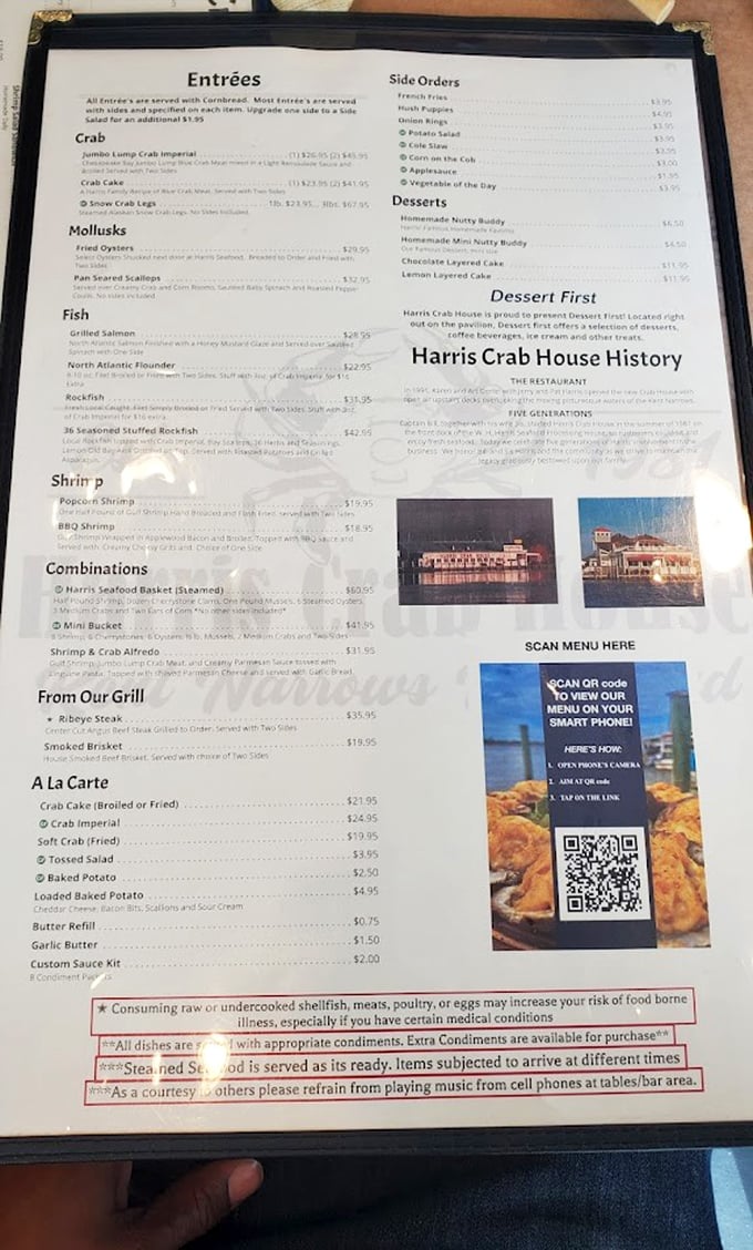 A menu that reads like seafood poetry. Each description promises oceanic treasures that make choosing just one dish the hardest part of your visit.