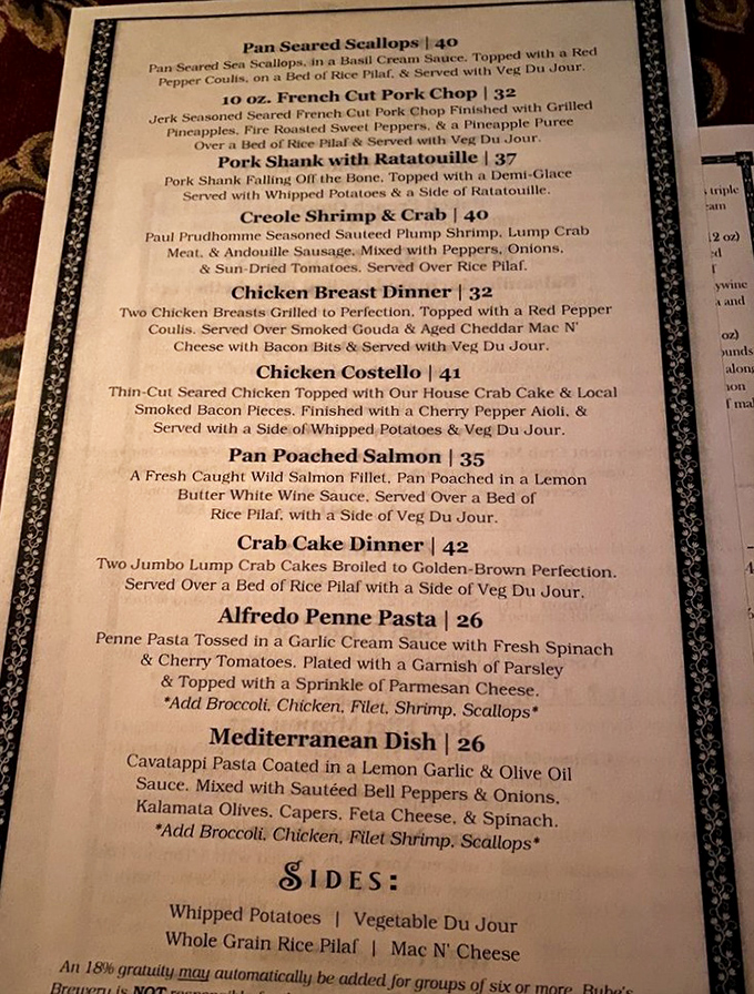 Every dish tells a story, from Pan Seared Scallops to that tempting Giant Pretzel.