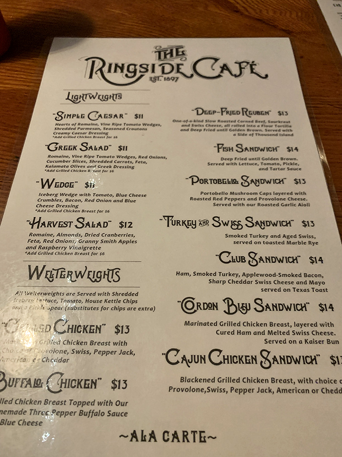 Boxing-inspired menu categories like "Lightweights" and "Welterweights" hint at the caf&eacute;'s playful spirit, while classic American fare delivers a knockout punch of flavor.