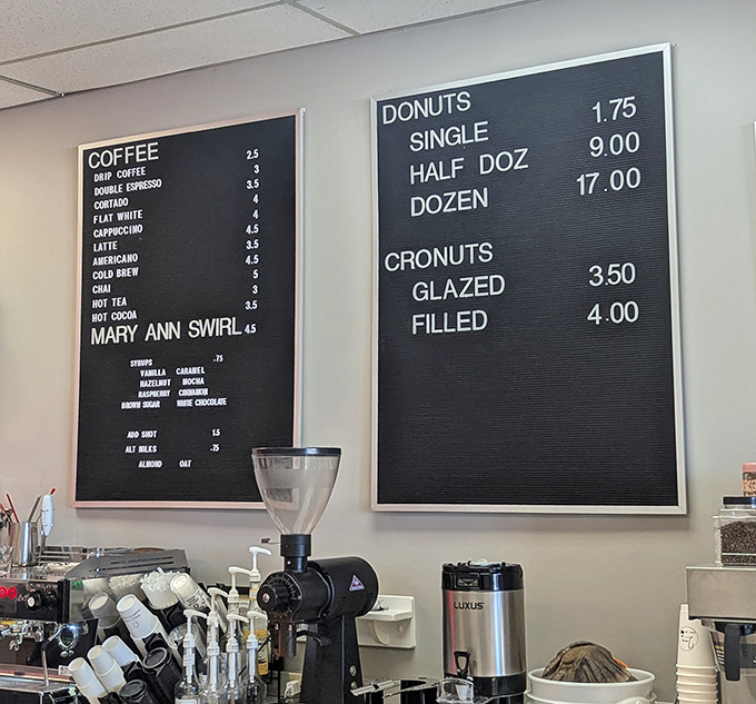 Simple menus often hide the most extraordinary treasures, and this board promises pure sugary salvation ahead.