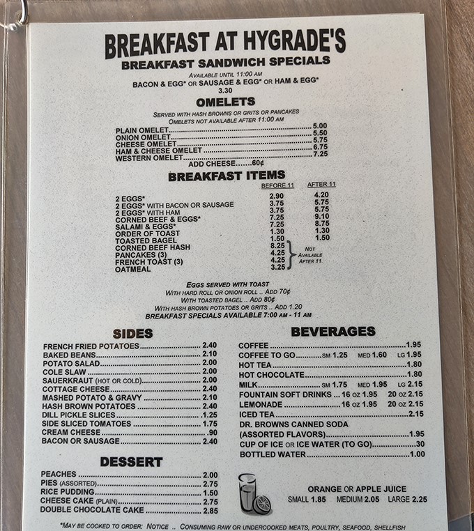 This no-nonsense menu board tells you everything you need to know: breakfast until 11, corned beef hash that'll make your cardiologist wince, and desserts worth saving room for.