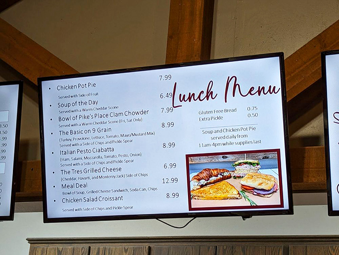 The lunch menu reads like a comfort food love letter &ndash; chicken pot pie, grilled cheese, and other classics that make your stomach growl in anticipation.