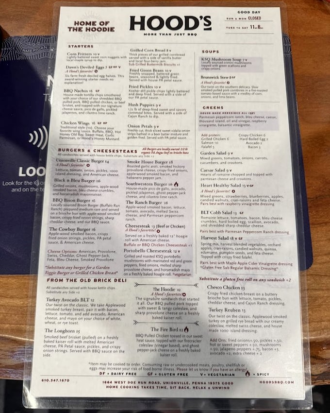 This isn't just a menu&mdash;it's a roadmap to happiness. "The Hoodie" isn't something you wear; it's something that wears you out with deliciousness.