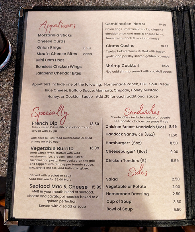 A menu that reads like comfort food poetry &ndash; where "Seafood Mac & Cheese" might be the most beautiful phrase in the English language.