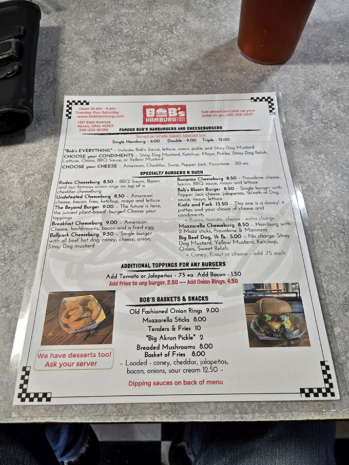 This isn't just a menu—it's a roadmap to happiness. The "Bob's EVERYTHING" burger isn't hyperbole; it's a promise fulfilled with every perfectly seasoned bite.