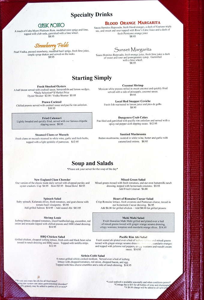 A menu that reads like a love letter to the ocean. Decisions this difficult should come with a therapist on standby.