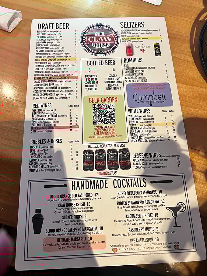 The drink menu reads like a love letter to vacation mode. From Blood Orange Old Fashioneds to The Charleston, decisions have never been so deliciously difficult.