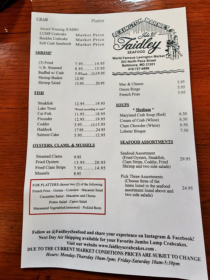 A menu that reads like a love letter to the Chesapeake Bay. From jumbo lump crab cakes to Maryland crab soup, the classics are all here waiting for your verdict.