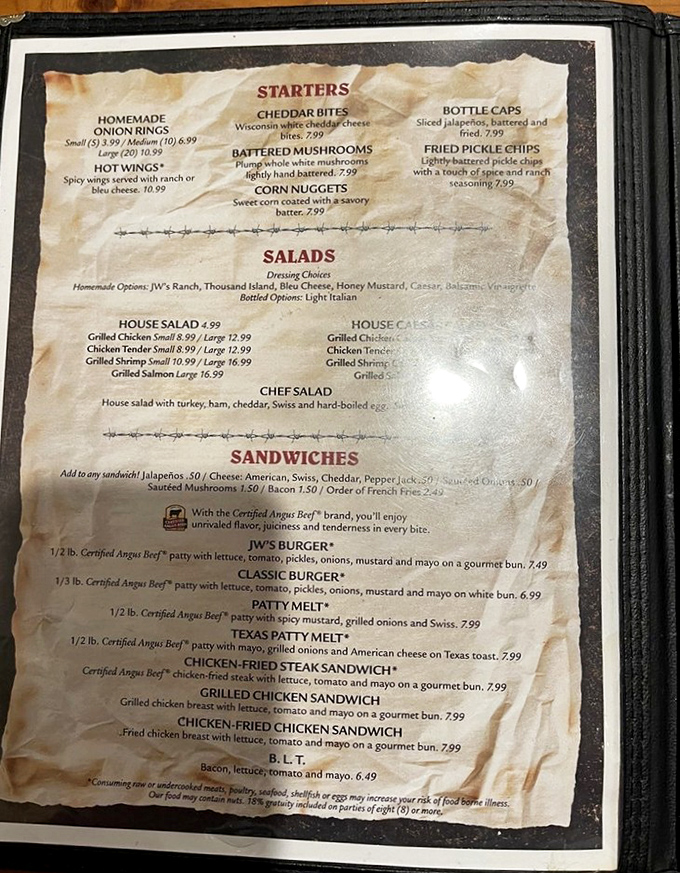 A menu that reads like a love letter to comfort food classics. The hardest decision you'll make all day awaits.